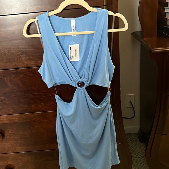shusha | Dresses | Shusha Boutique Thresher Light Blue Dress With Cut Outs Size Large | Poshmark